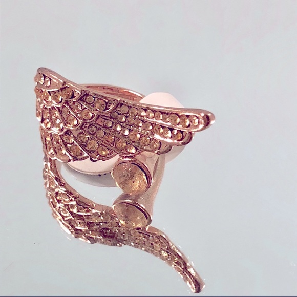 Jewelry | Rose Gold Rhinestones Wing Ring | Poshmark